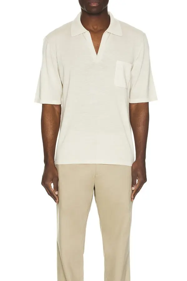Saint Laurent Polo Manches Courtes In Black
