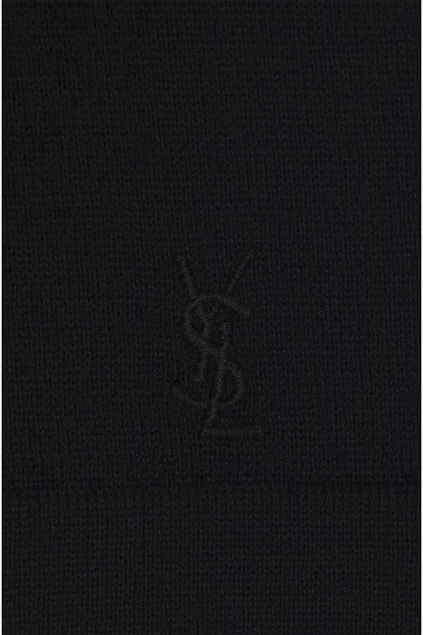 Saint Laurent Polo Manches Courtes In Black - Noir