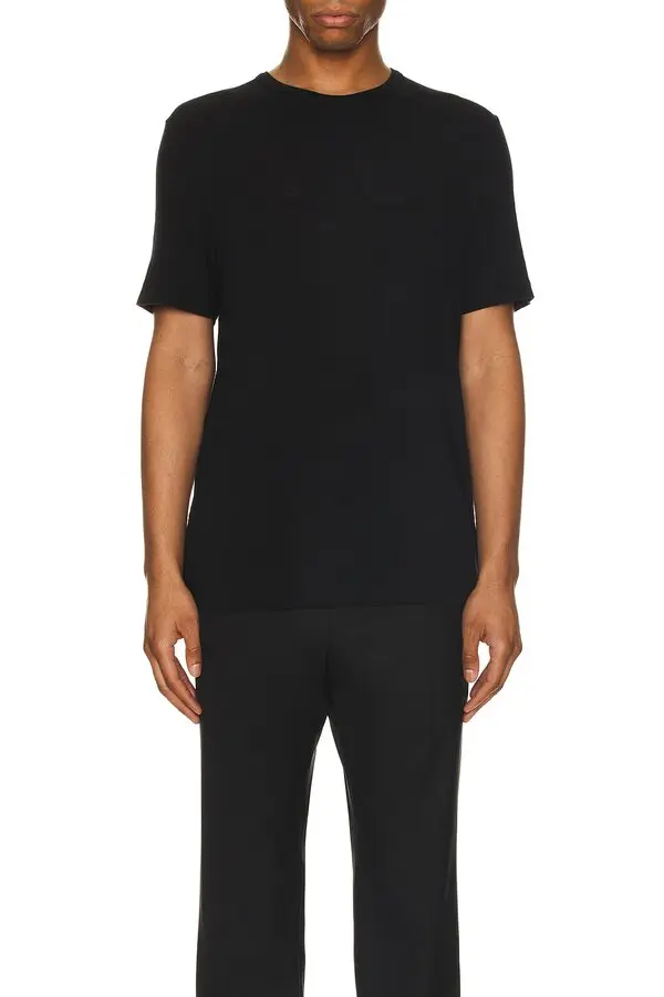 Saint Laurent Tee Col Rond In Black - Noir