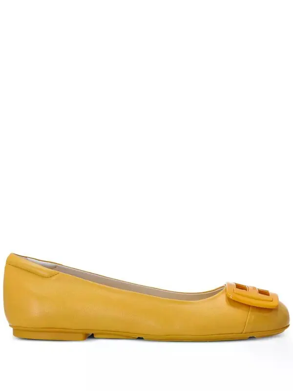 Hogan H661 Patent-leather Ballerina Shoes - Yellow