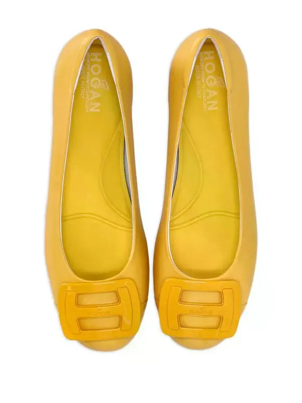 Hogan H661 Patent-leather Ballerina Shoes - Yellow