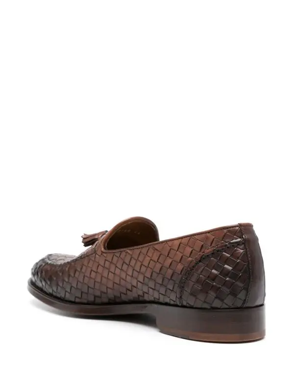 DOUCAL'S Woven Leather Loafers - Brown
