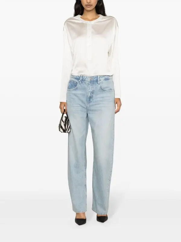 TOM FORD Band-collar Satin Blouse