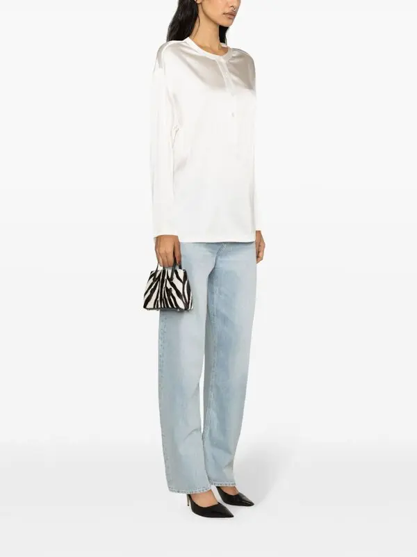 TOM FORD Band-collar Satin Blouse