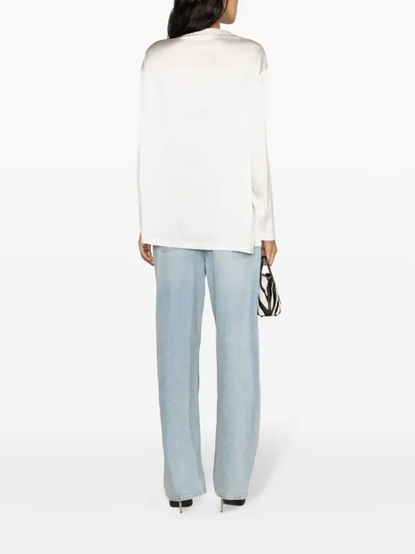 TOM FORD Band-collar Satin Blouse