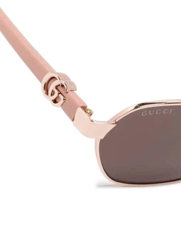 Gucci Oval-frame Sunglasses - Gold
