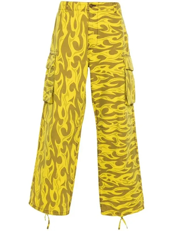ERL Abstract-print Cargo Pants - Yellow