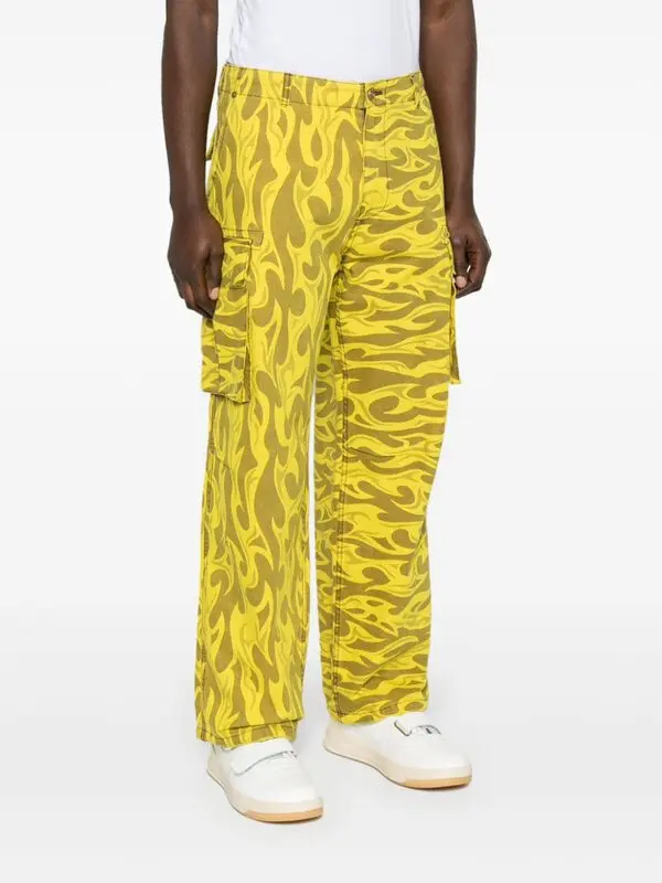 ERL Abstract-print Cargo Pants - Yellow