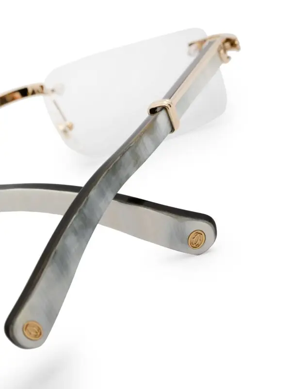 Cartier Rimless Rectangle-frame Glasses - Grey