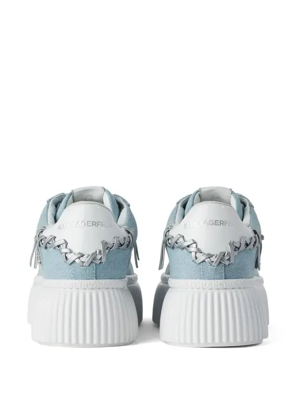 Karl Lagerfeld Whipstitch Platform Sneakers - Blue
