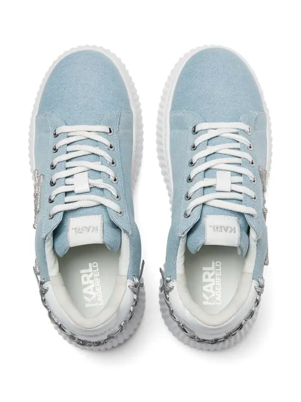 Karl Lagerfeld Whipstitch Platform Sneakers - Blue
