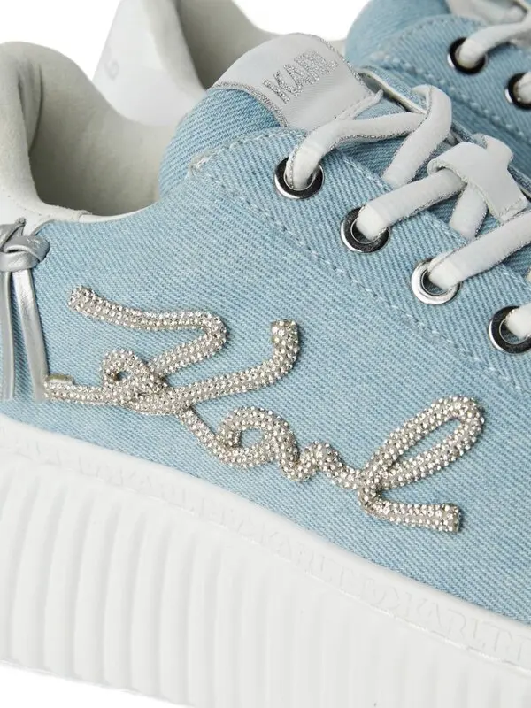 Karl Lagerfeld Whipstitch Platform Sneakers - Blue