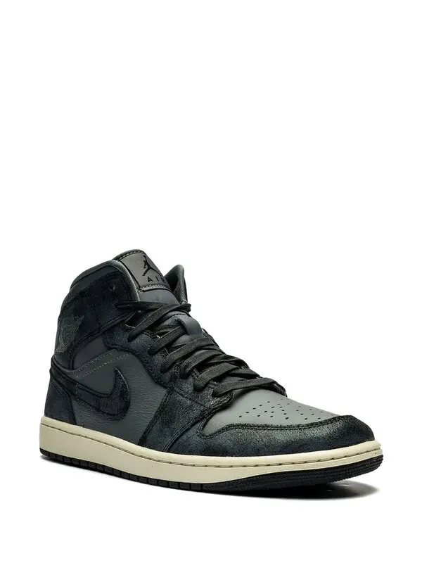 JORDAN Air 1 Mid Distressed Smoke Sneakers - Grey