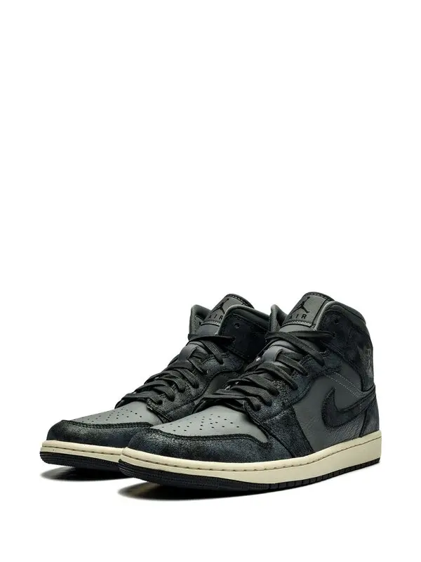 JORDAN Air 1 Mid Distressed Smoke Sneakers - Grey