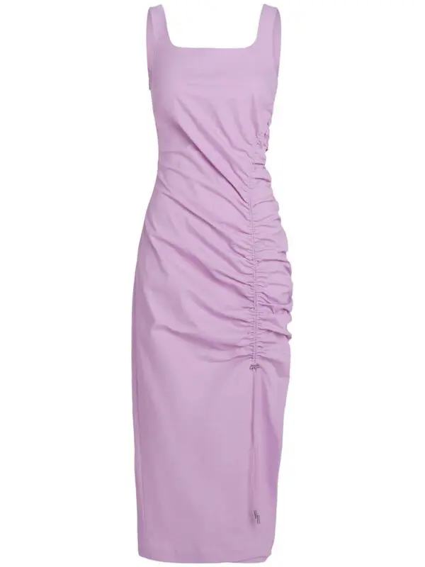 Karl Lagerfeld Gathered Detail Midi Dress - Purple