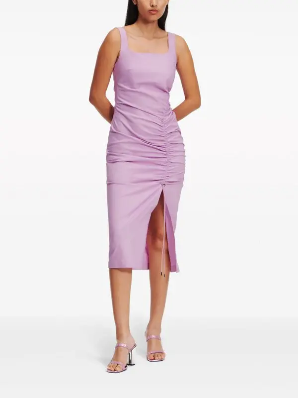 Karl Lagerfeld Gathered Detail Midi Dress - Purple