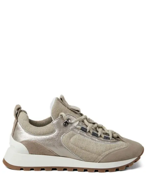 Brunello Cucinelli Panelled Lace-up Sneakers