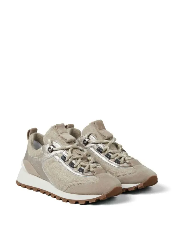 Brunello Cucinelli Panelled Lace-up Sneakers