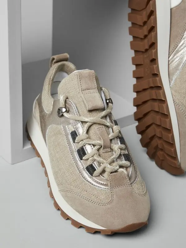 Brunello Cucinelli Panelled Lace-up Sneakers