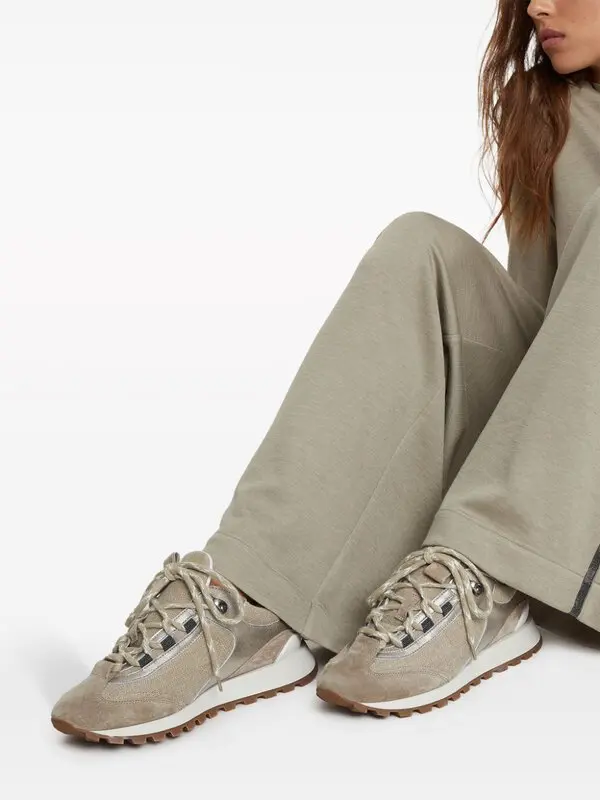 Brunello Cucinelli Panelled Lace-up Sneakers