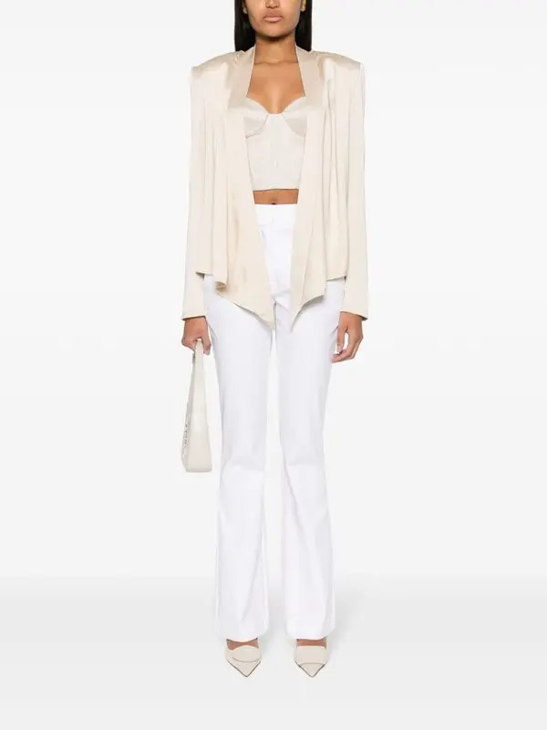 GENNY Twill Flared Trousers - White