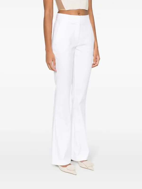 GENNY Twill Flared Trousers - White