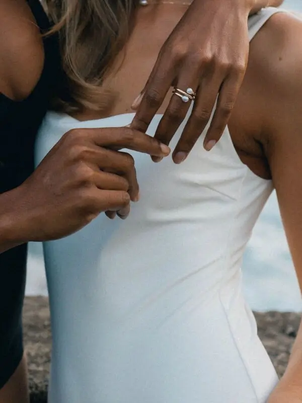 AUTORE MODA 9kt Gold Camille Pearl Ring - White