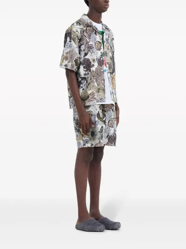 Marni Floral-print Silk Shirt - Neutrals