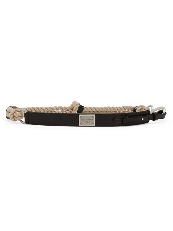 Dolce & Gabbana Logo-plaque Leather Belt - Brown