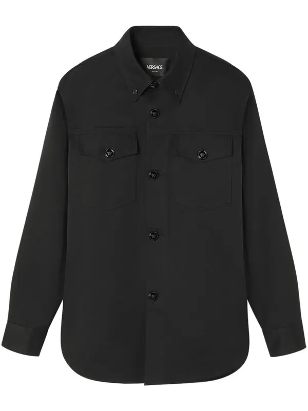 Versace Medusa-button Cotton Shirt Jacket