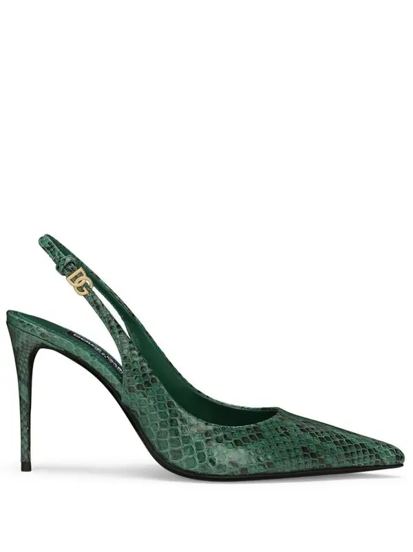 Dolce & Gabbana 90mm Snakeskin Slingback Pumps