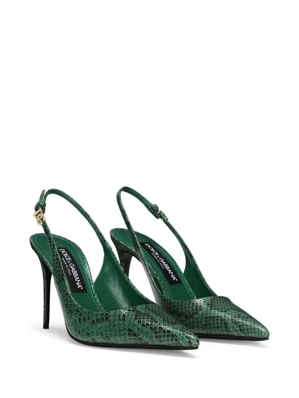 Dolce & Gabbana 90mm Snakeskin Slingback Pumps
