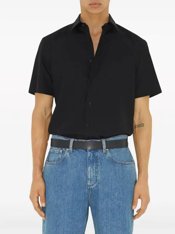 Burberry Ekd-motif Cotton Shirt - Blue