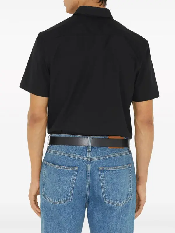 Burberry Ekd-motif Cotton Shirt - Blue