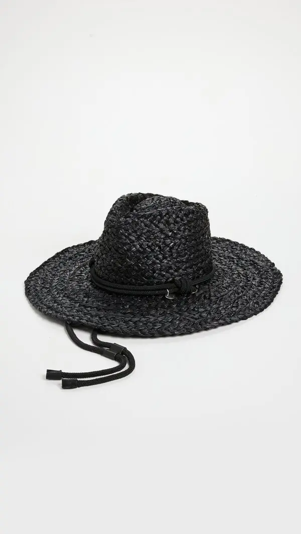Rag & Bone Braided Straw Hat - Black