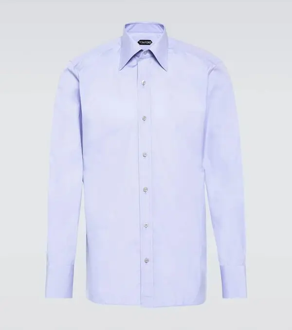 TOM FORD Cotton Poplin Shirt - Blue