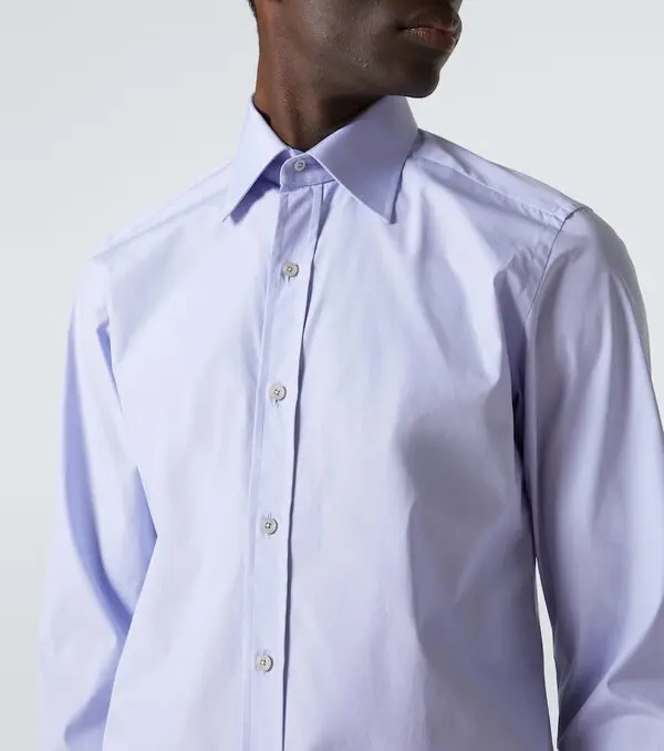 TOM FORD Cotton Poplin Shirt - Blue