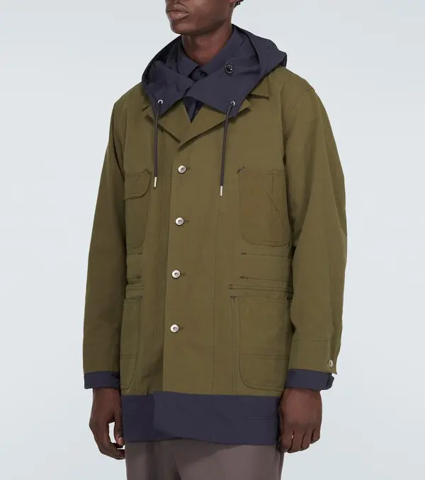 Sacai Reversible Cotton-blend Ripstop Coat