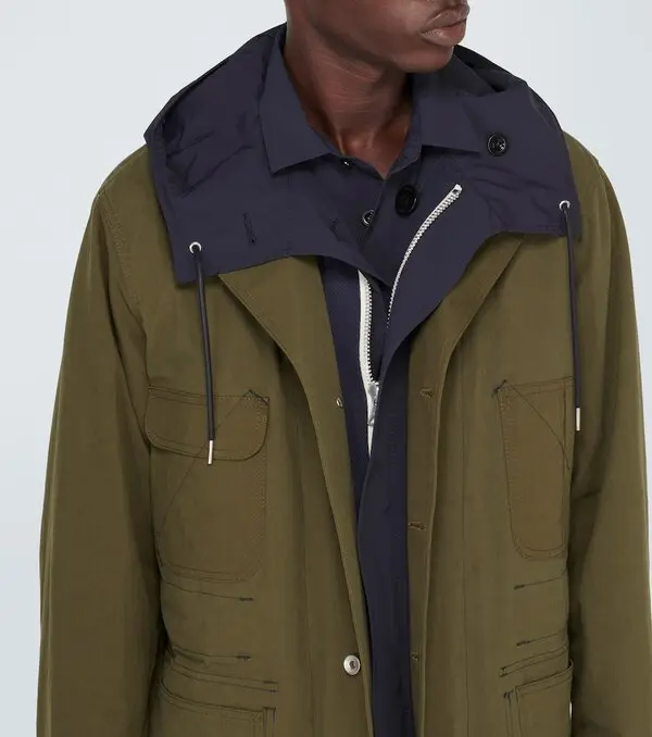 Sacai Reversible Cotton-blend Ripstop Coat