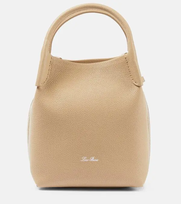Loro Piana Bale Small Leather Tote Bag - Beige