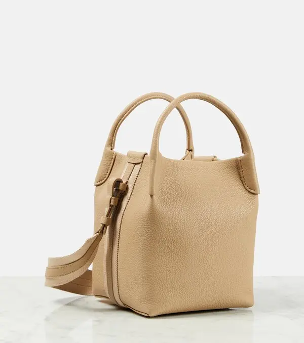 Loro Piana Bale Small Leather Tote Bag - Beige
