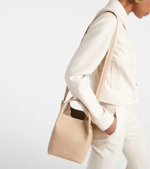 Loro Piana Bale Small Leather Tote Bag - Beige