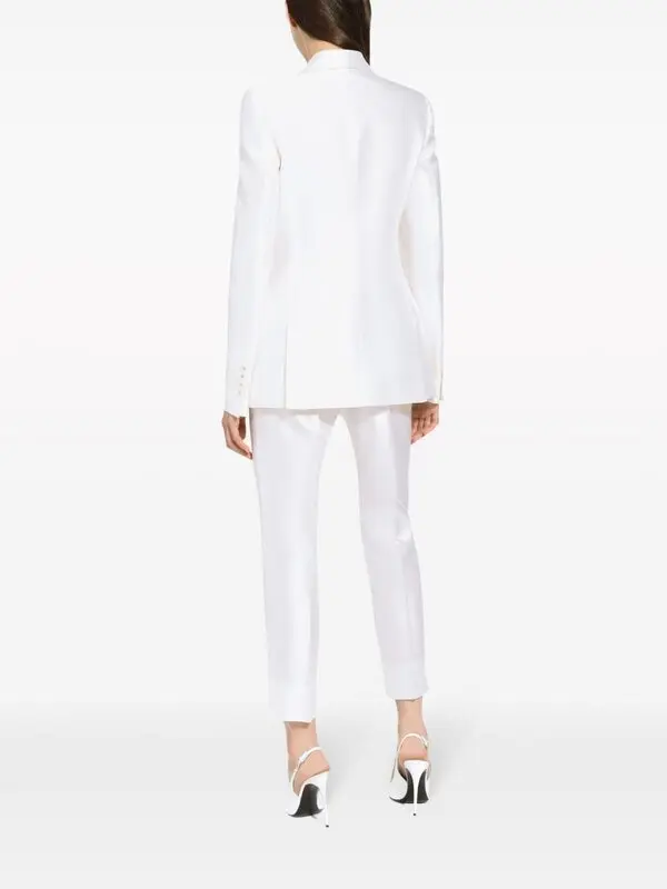 Dolce & Gabbana Turlington Single-breasted Silk Blazer - White