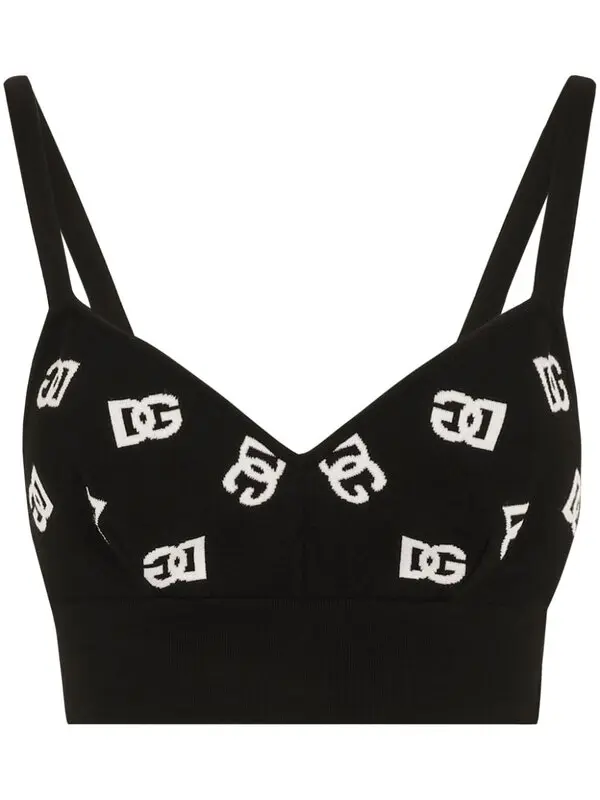 Dolce & Gabbana Logo Knit Top - Black
