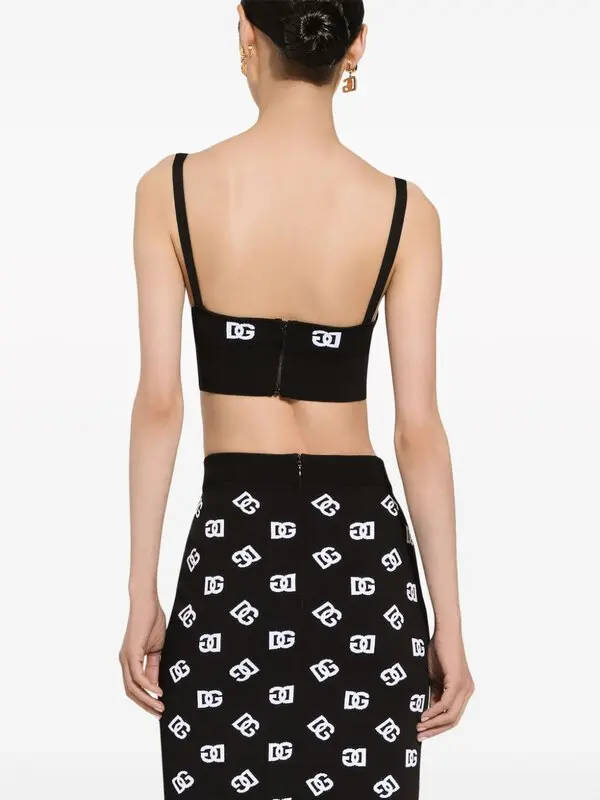 Dolce & Gabbana Logo Knit Top - Black
