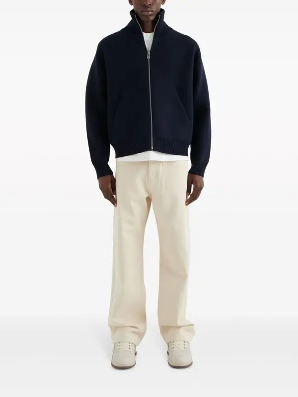 Axel Arigato Core Wool-blend Zipped Cardigan - Blue