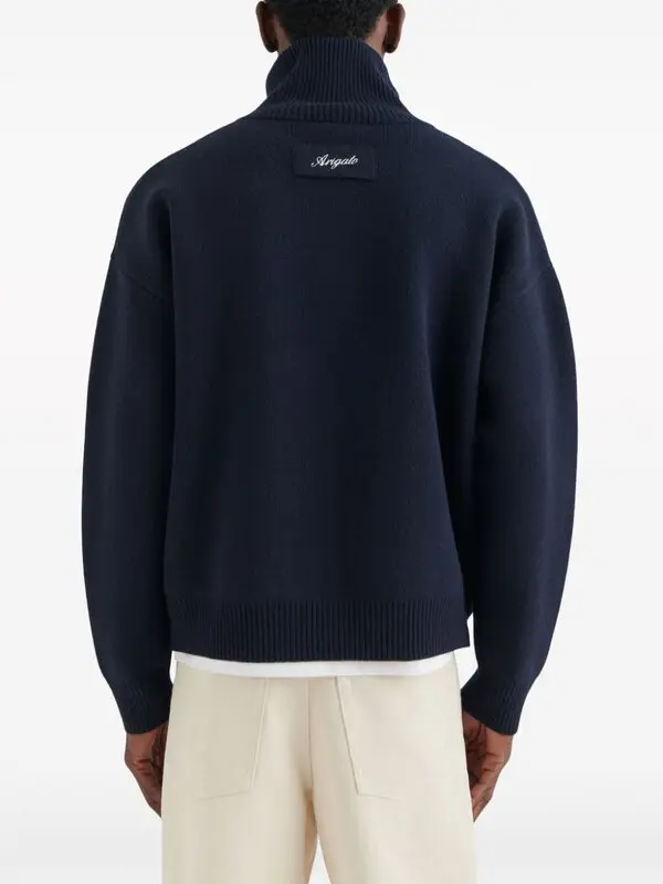 Axel Arigato Core Wool-blend Zipped Cardigan - Blue