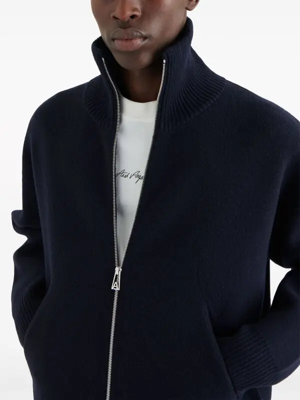 Axel Arigato Core Wool-blend Zipped Cardigan - Blue
