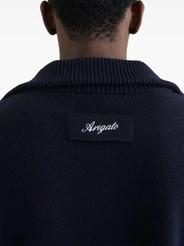 Axel Arigato Core Wool-blend Zipped Cardigan - Blue
