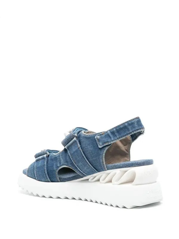 LE SILLA Yui Denim Wedge Sandals